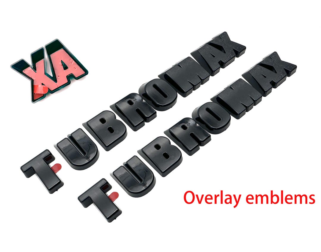 Gloss Black TURBOMAX Overlay/ Replacement Emblems Letter Decals Fit ...