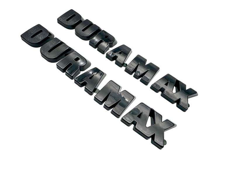 Gloss Black Duramax Overlay Emblems Letter Decals Fit With Chevrolet ...