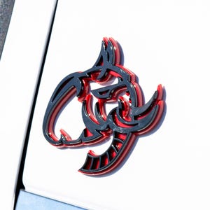 Black on Red Elephant Head Fender Left/right Side Badge 3D Emblems ...