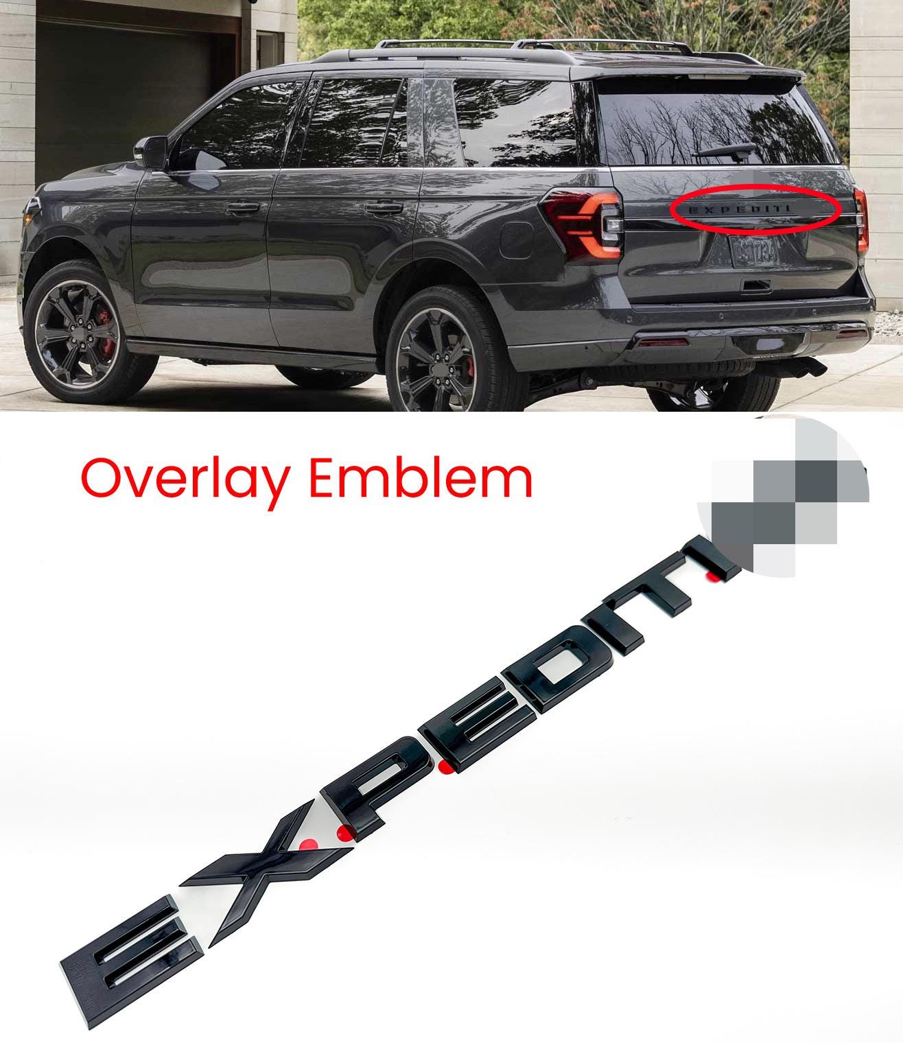 Matte Black EXPEDITION XLT MAX Overlay Letters Emblem - Fits 2022-2025 ...