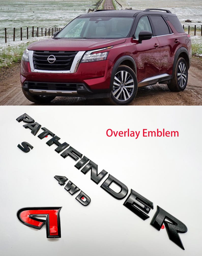 Pathfinder Black Overlay Emblem Fit 2022-2025 Nissan Rear Tailgate ...