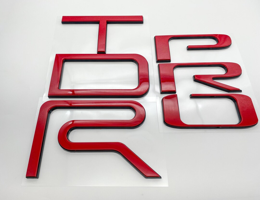 Red With Black Outline Raised Tailgate Insert Letters Tailgate Letters ...