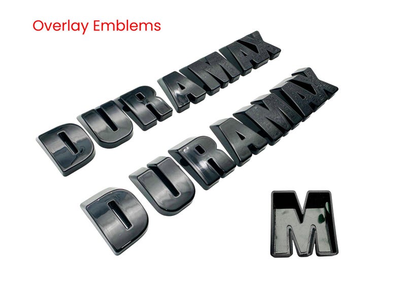 Gloss Black Duramax Overlay Emblems Letter Decals Fit With Chevrolet ...