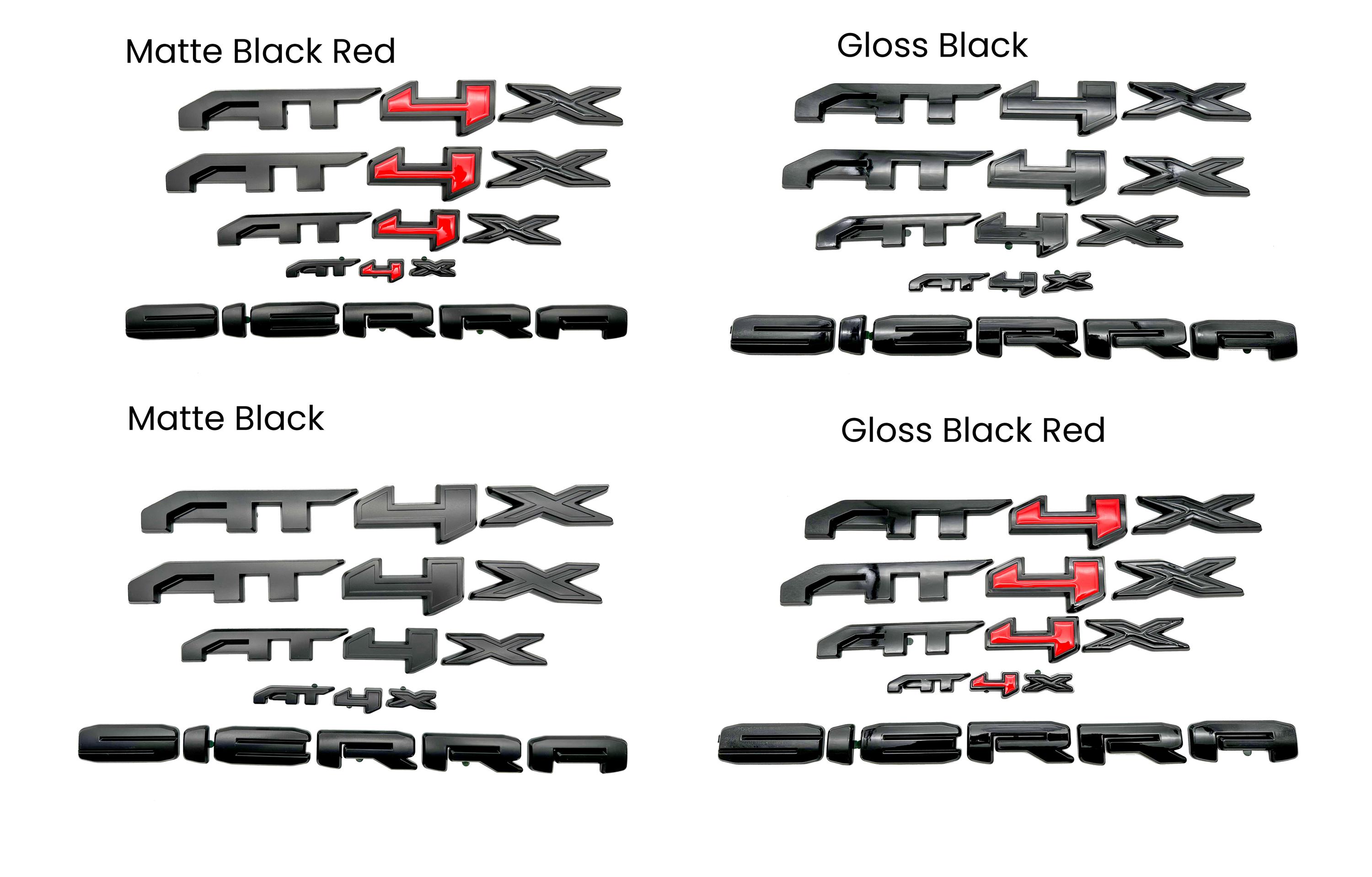 Matte Black AT4X Overlay Emblems for 2023-2026 GMC Sierra AT4X - Front ...
