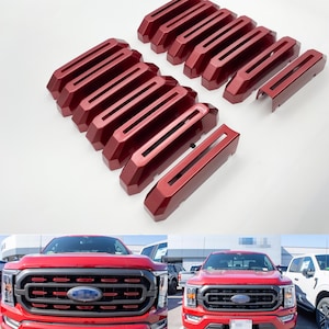 Rapid Red Metallic Grille Insert Trim Compatible With 2021-2023 Ford F ...