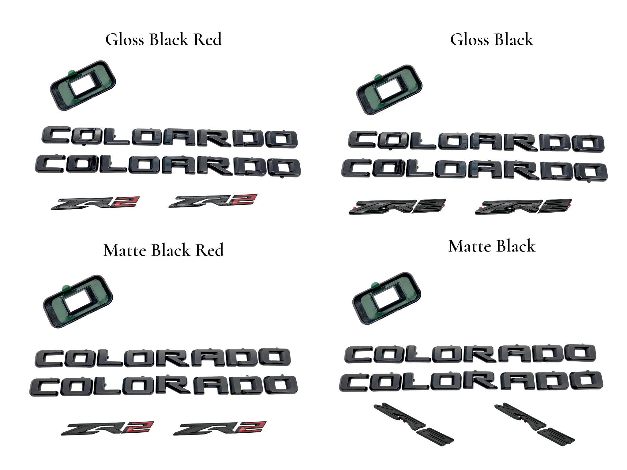 OVERLAY Gloss Black Emblems Letters Fits 2023 and up Fit Chevy Colorado ...