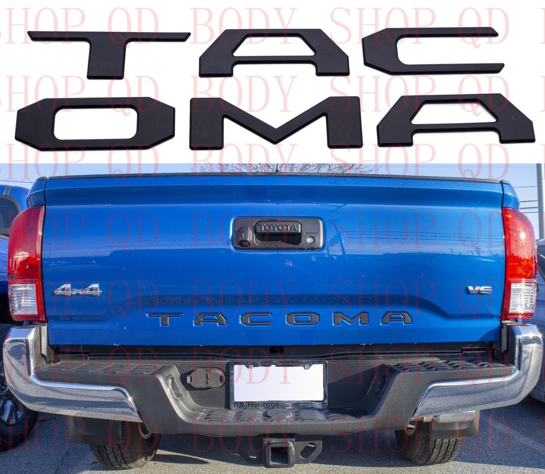 Toyota TACOMA 3D Matte Black Tailgate Letters Insert Plastic ABS Badge ...