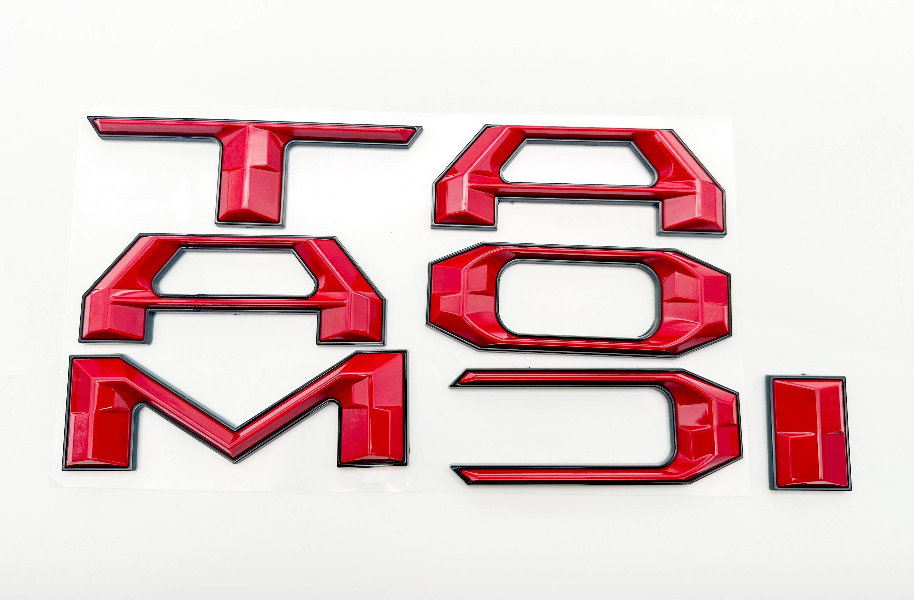 Red With Black Outline Raised Tailgate Insert Letters Tailgate Letters ...