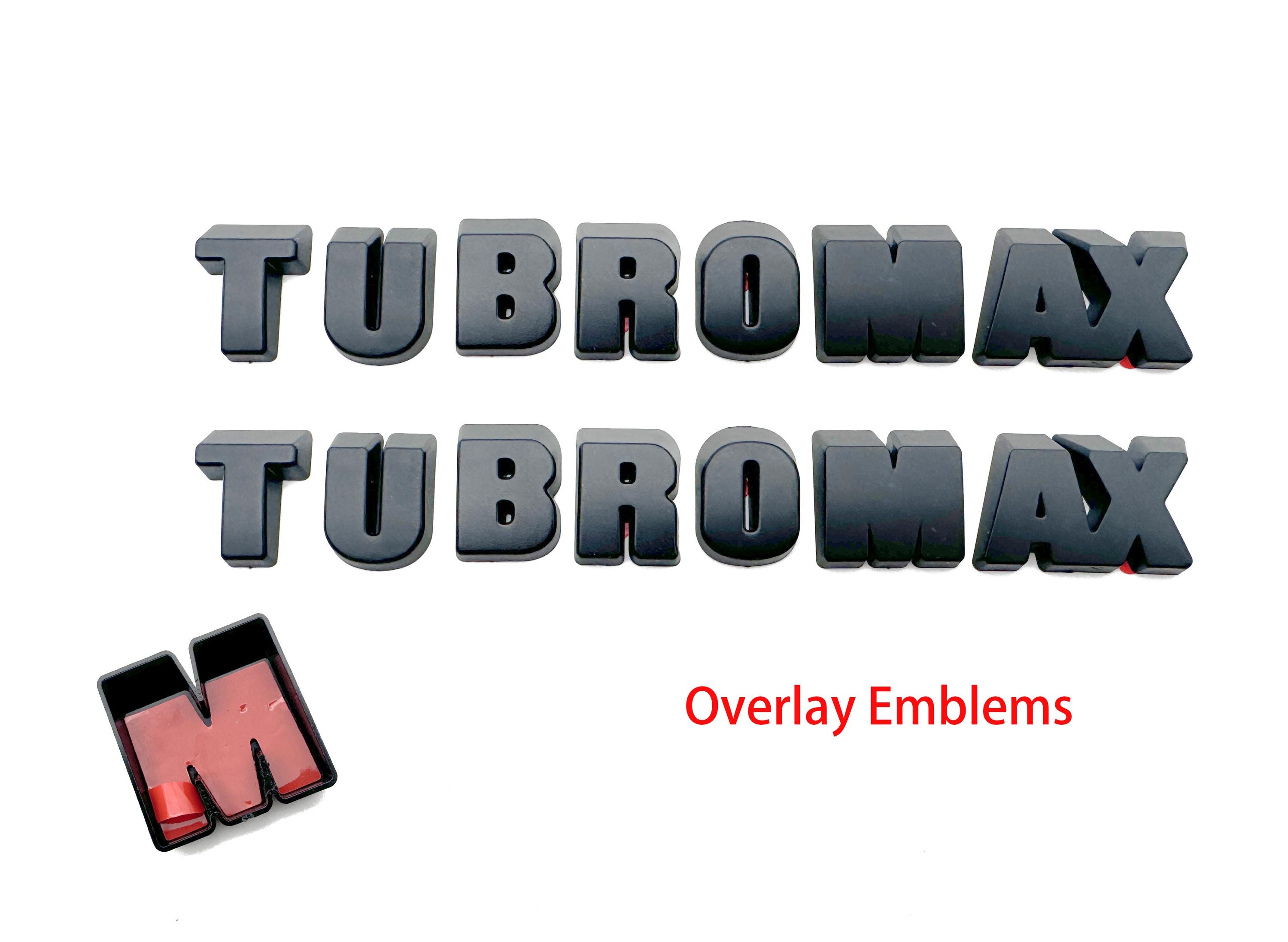 Gloss Black TURBOMAX Overlay/ Replacement Emblems Letter Decals Fit ...