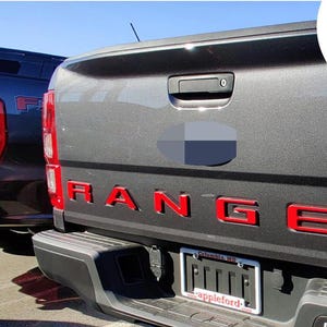 Red With Black Outline Raised Tailgate Insert Letters Tailgate Letters ...