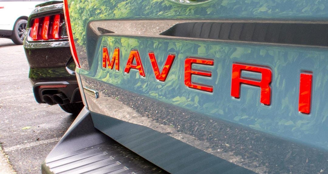 Red Raised Badges Fits 2022-2026 Ford Maverick Tailgate Letters ABS ...