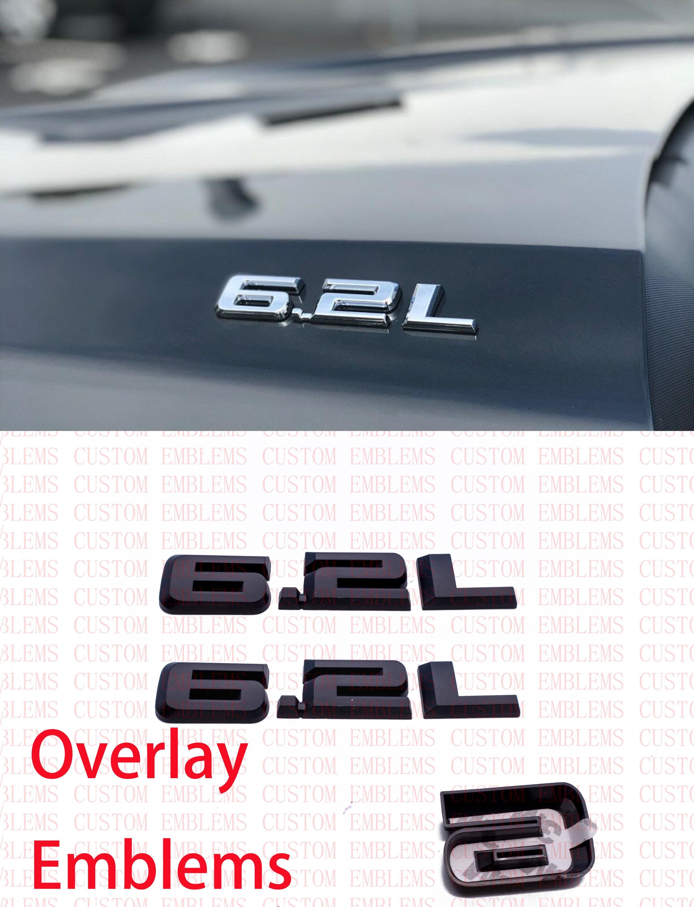 Matte Black 6.2L Overlay Emblems Letter Decals Fit With Chevrolet ...