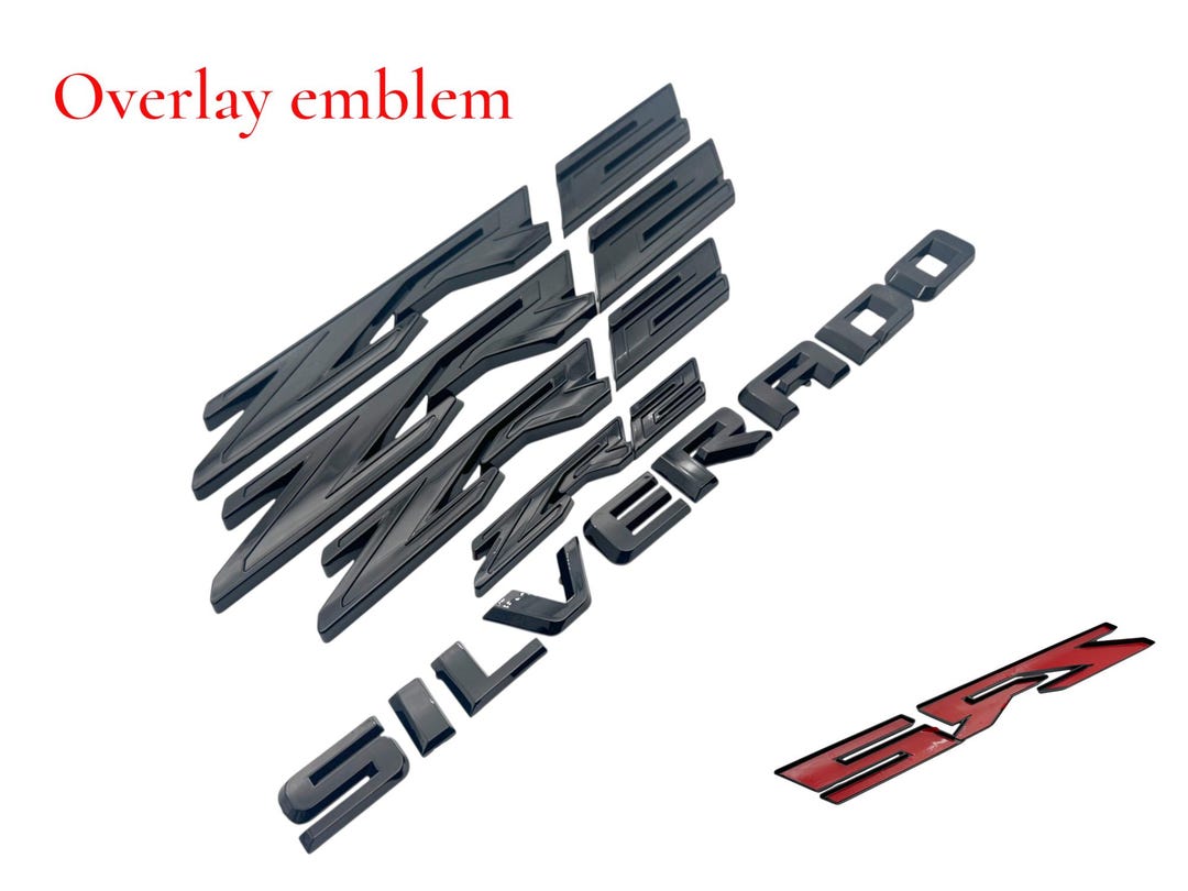 Gloss Black Silverado Overlay Letters Emblem - Fits 2022-2026 Chevrolet ...