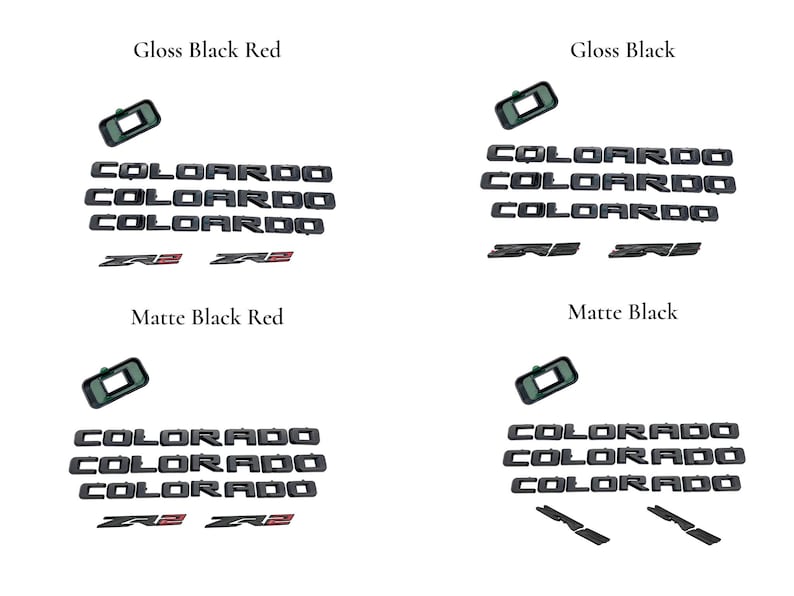 OVERLAY Gloss Black Red Emblems Letters Fits 2023 and up Fit Chevy ...
