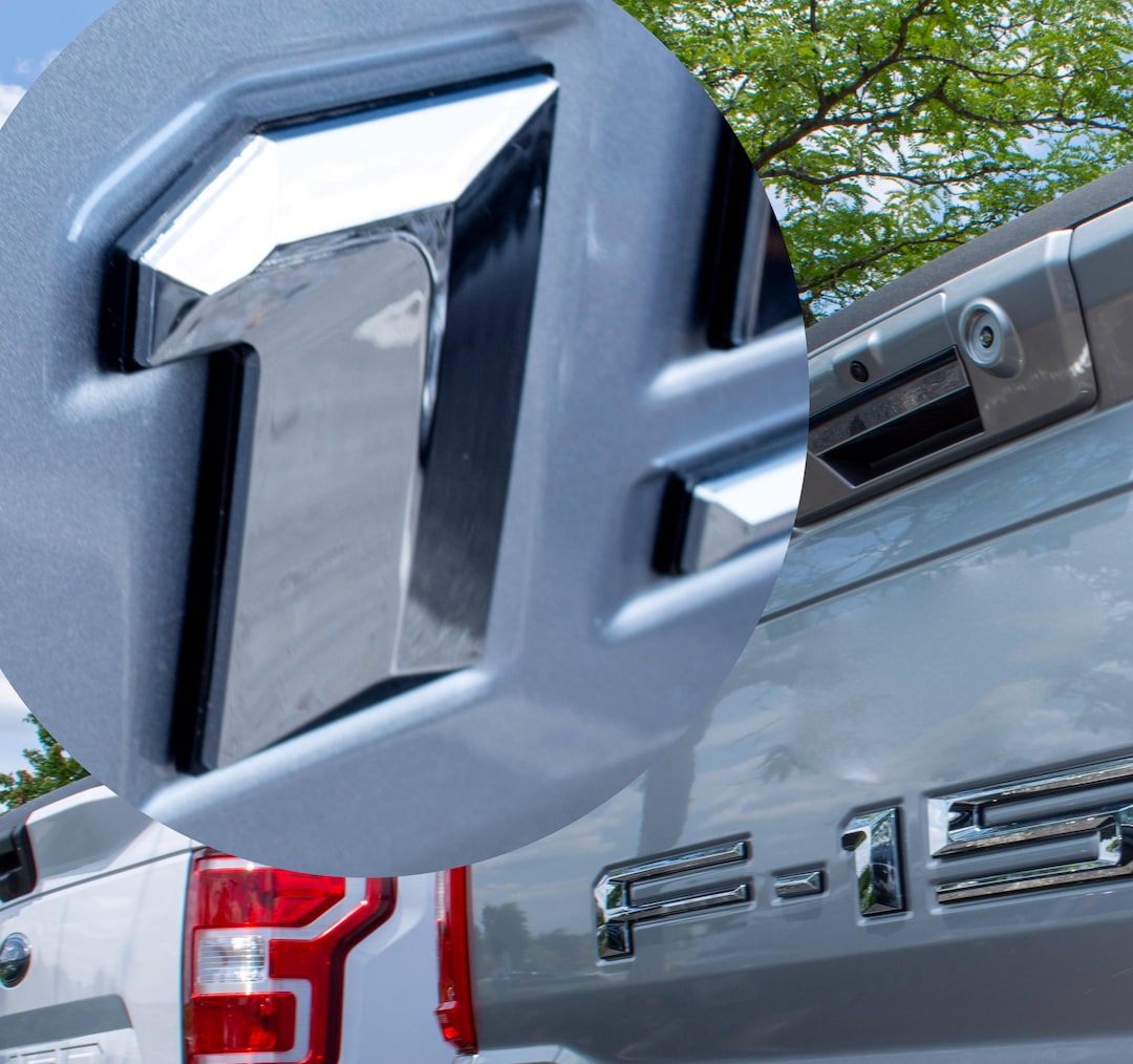 Chrome on Black Raised Tailgate Insert Letters Tailgate Letters Insert ...