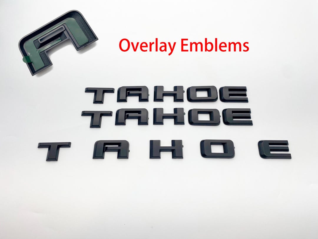 3PC Matte Black Door Rear TAHOE LT OVERLAY Emblems Letters 2021 ...