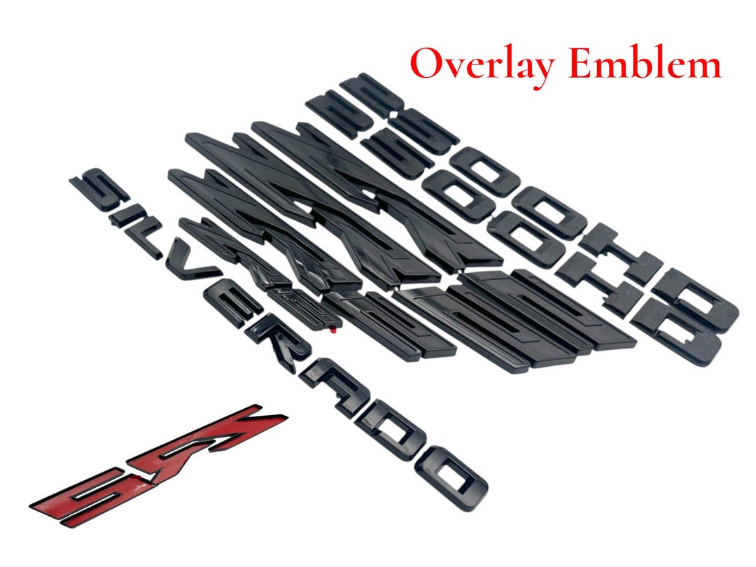 Gloss Black Silverado Overlay Letters Emblem - Fits 2022-2026 Chevrolet ...