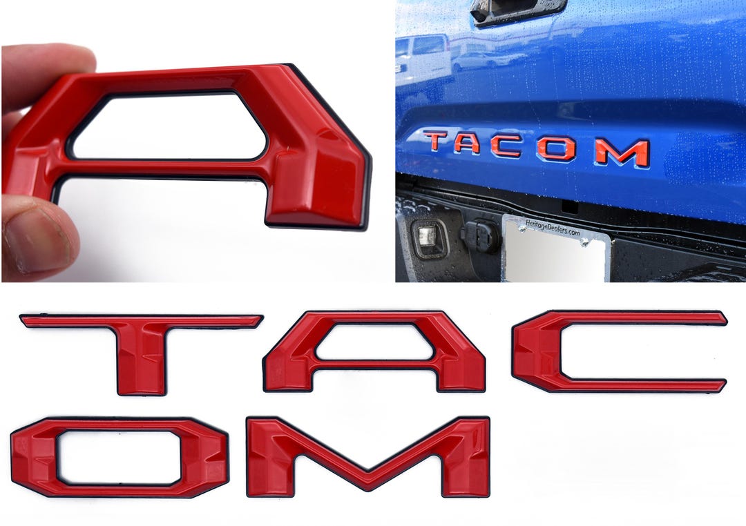 Red With Black Outline Raised Tailgate Insert Letters Tailgate Letters ...