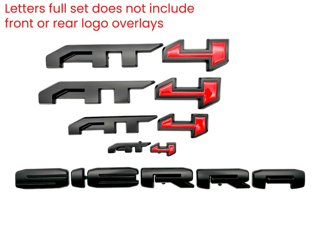 AT4 Overlay Emblems Fit 2023-2026 GMC Sierra 1500 AT4 - Etsy