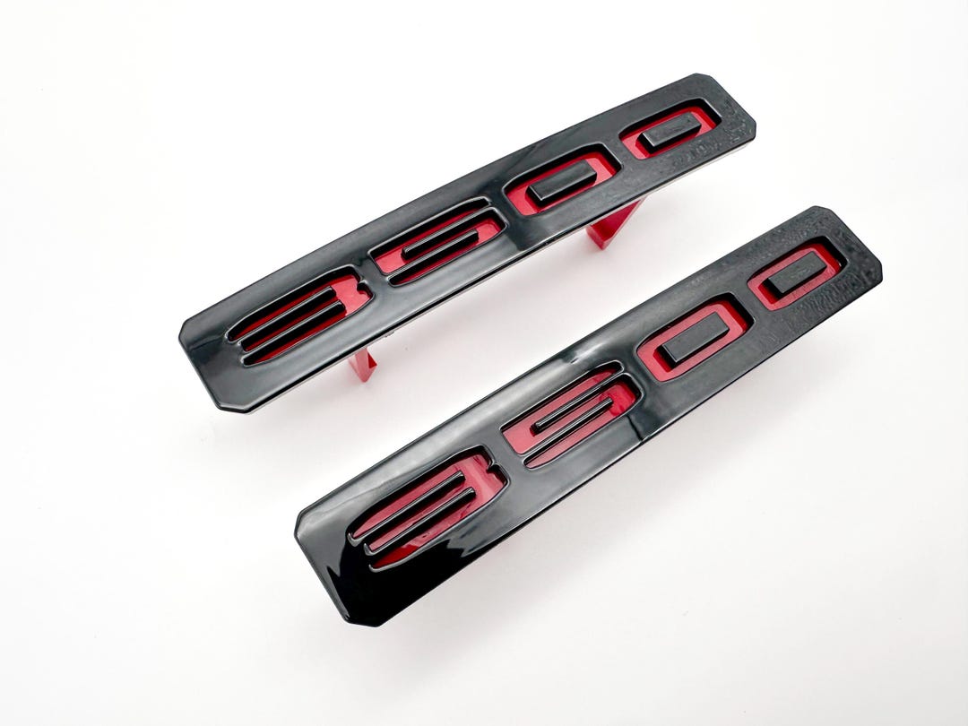 Red With Black Front Bumper Fascia Fender 3500HD Emblems - Replacement ...