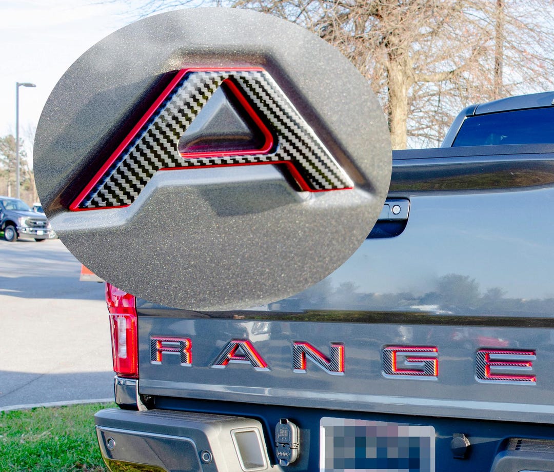 Black Fiber With Red Outline Raised Tailgate Insert Letters Tailgate ...