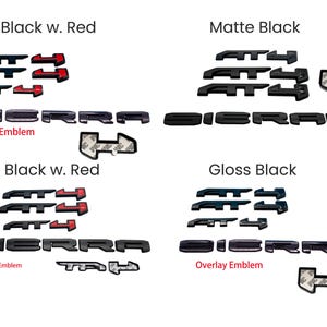 NEW Overlay Red Black AT4 Overlay Emblem Sierra Fit 2019-2026 GMC ...