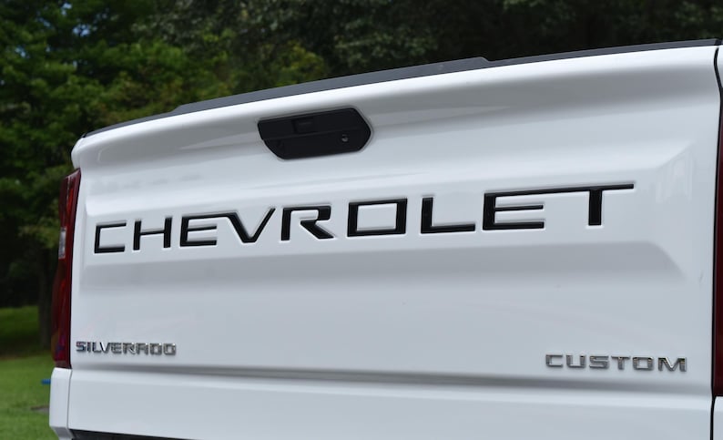 3D Raised Coated Tailgate Letter Inserts Decals Fit With Chevrolet ...