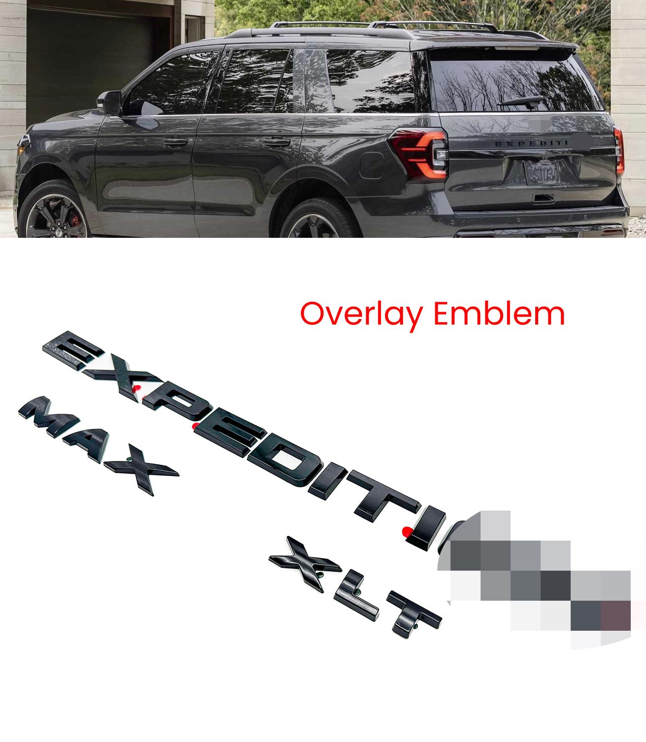 Matte Black EXPEDITION XLT MAX Overlay Letters Emblem - Fits 2022-2025 ...