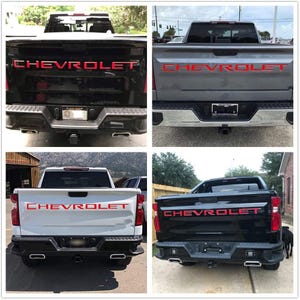 Red 3D Raised Coated Tailgate Letter Inserts Decals Fit With Chevrolet ...