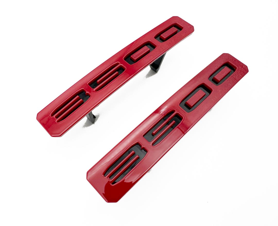 Black With Red Front Bumper Fascia Fender 3500HD Emblems - Replacement ...