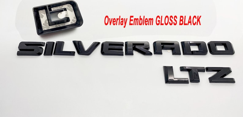 Black Silverado Turbomax LT LTZ Custom Overlay Letters Emblem - Fits ...