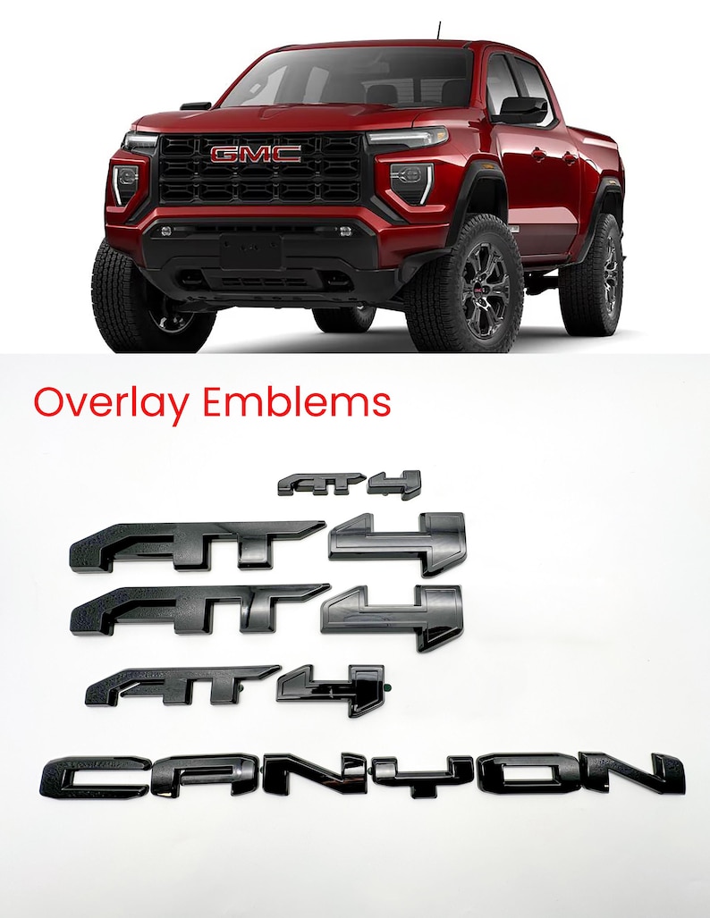 Gloss Black AT4 Overlay Emblems Fit 2023-2026 GMC Canyon AT4 - Etsy