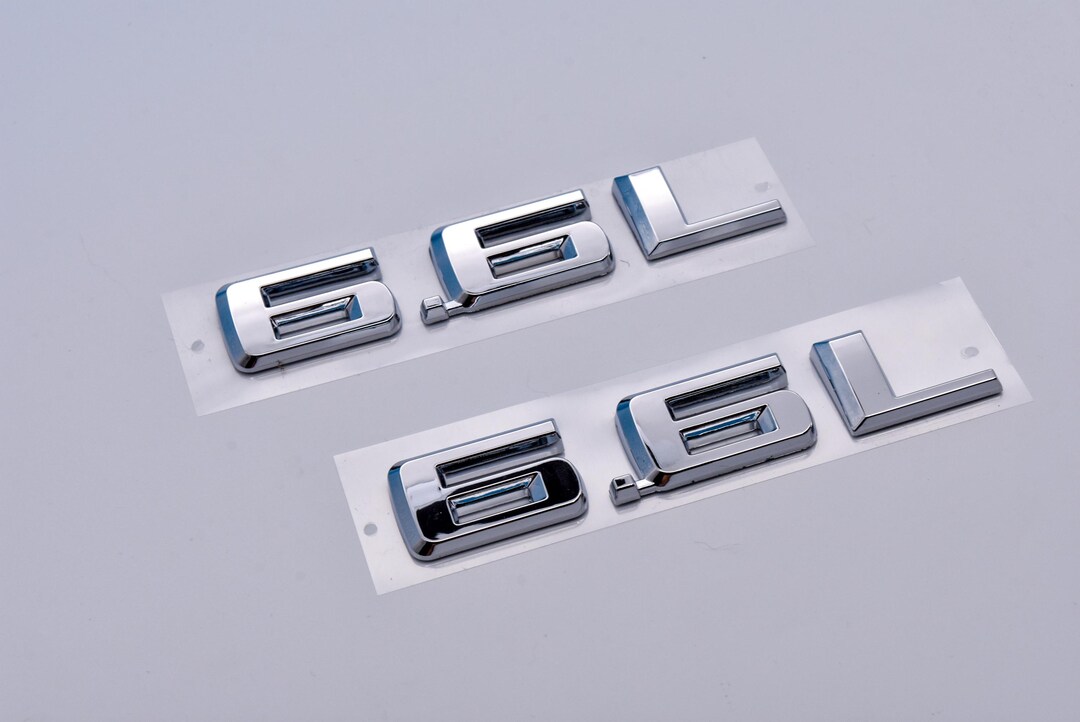 Chrome 6.6L Solid Replacement Emblems Letter Decals Badge Fit With ...
