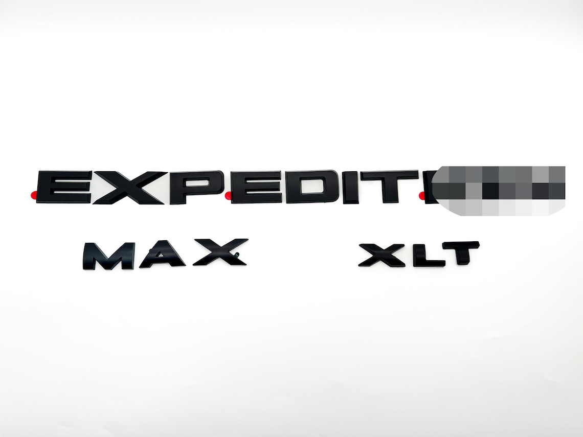 Matte Black EXPEDITION XLT MAX Overlay Letters Emblem - Fits 2022-2025 ...