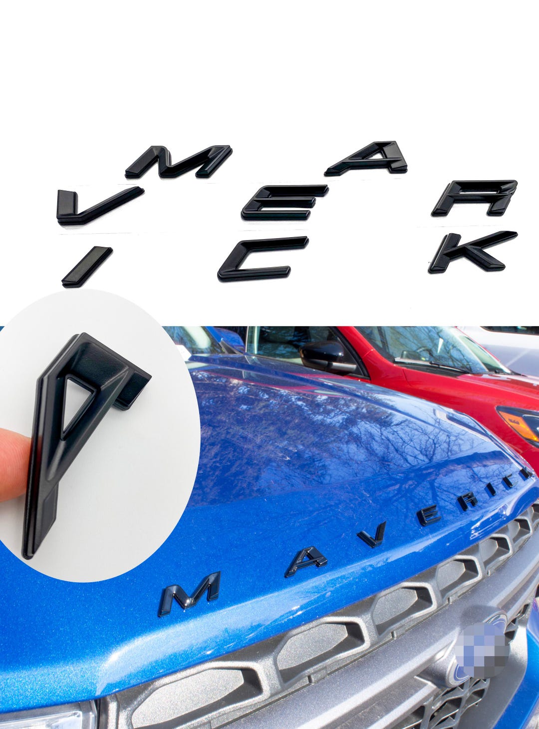 Matte Black Hood Letters Fits Ford Maverick Hood ABS Decals Made With ...