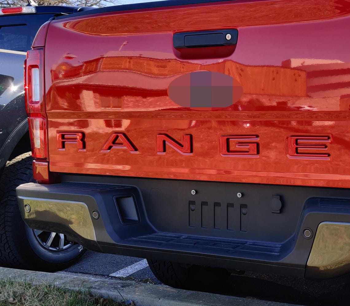 Red With Black Outline Raised Tailgate Insert Letters Tailgate Letters ...