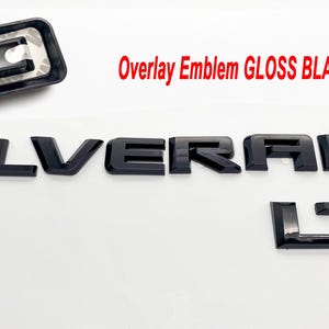 Black Silverado LT Overlay Letters Emblem - Fits 2019-2026 Chevrolet ...