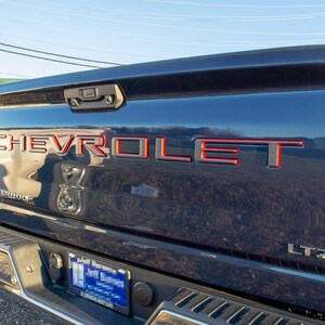 Gray With Red Outline Premium 3D Raised Coated Tailgate Letter Inserts ...