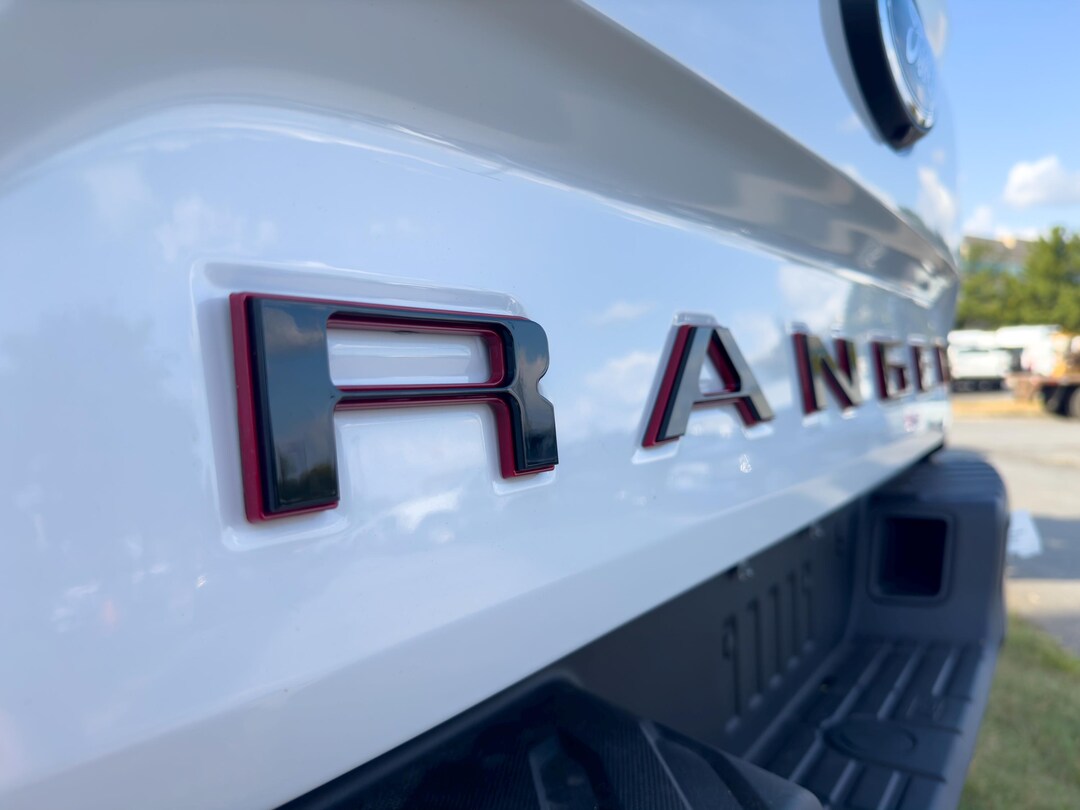 Black With Red Outline Raised Tailgate Insert Letters Tailgate Letters ...