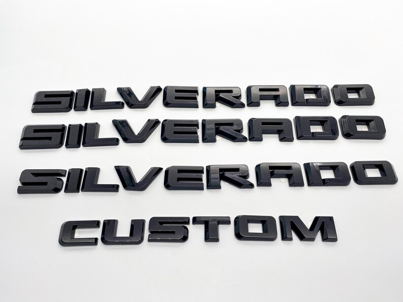 Black Silverado Turbomax LT LTZ Custom Overlay Letters Emblem - Fits ...