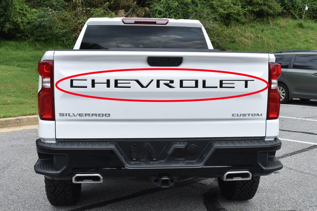 3D Raised Coated Tailgate Letter Inserts Decals Fit With Chevrolet ...