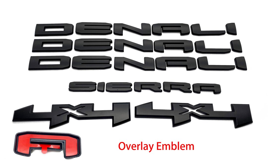 Doors Tailgate Sierra Denali 4x4 Overlay Emblems Fits 2019-2026 GMC ...