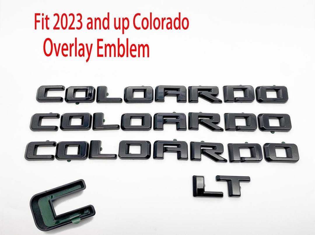 OVERLAY Gloss Black Emblems Letters Fits 2023 and up Fit Chevy Colorado ...