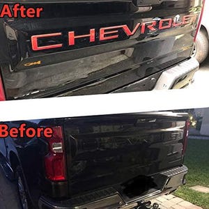 Red 3D Raised Coated Tailgate Letter Inserts Decals Fit With Chevrolet ...