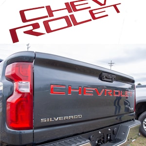 Red 3D Raised Coated Tailgate Letter Inserts Decals Fit With Chevrolet ...