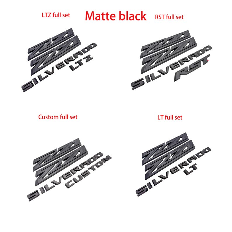 Black Silverado Turbomax LT LTZ Custom Overlay Letters Emblem - Fits ...