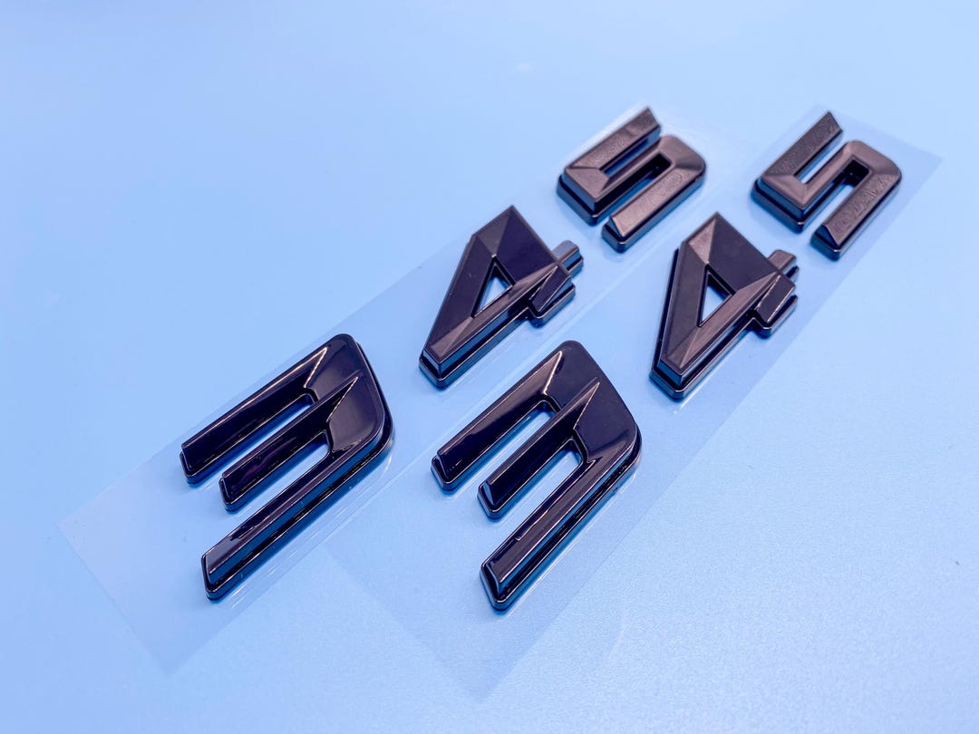 345 Fender Badges Gloss Black Emblem Angry Aggressive Car Badge | 2 ...