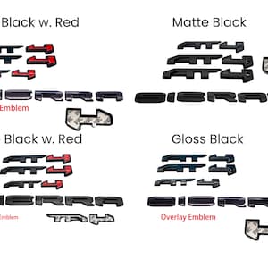 NEW Overlay Red Black AT4 HD Overlay Emblem Sierra Fit 2019-2025 GMC ...