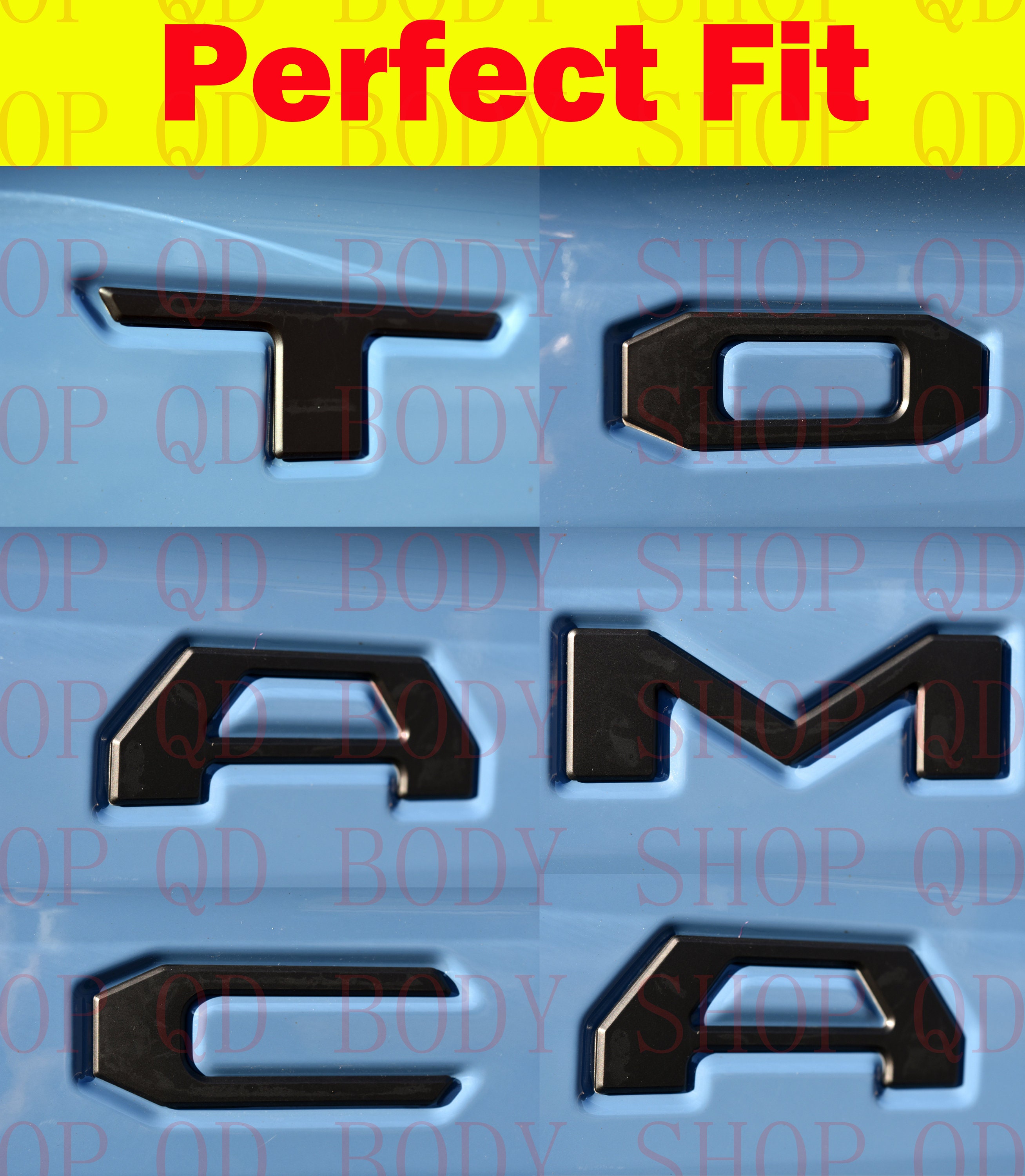 Toyota TACOMA 3D Matte Black Tailgate Letters Insert Plastic ABS Badge ...