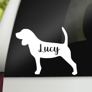 Beagle Name Decal Beagle Name Sticker Beagle Decal Dog Name - Etsy